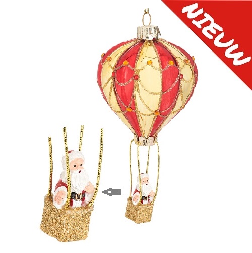 Kerstman in luchtballon